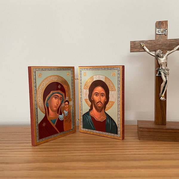 Folding Icon | Double Icon | Jesus Christ Mother of God | Orthodox Icon ...