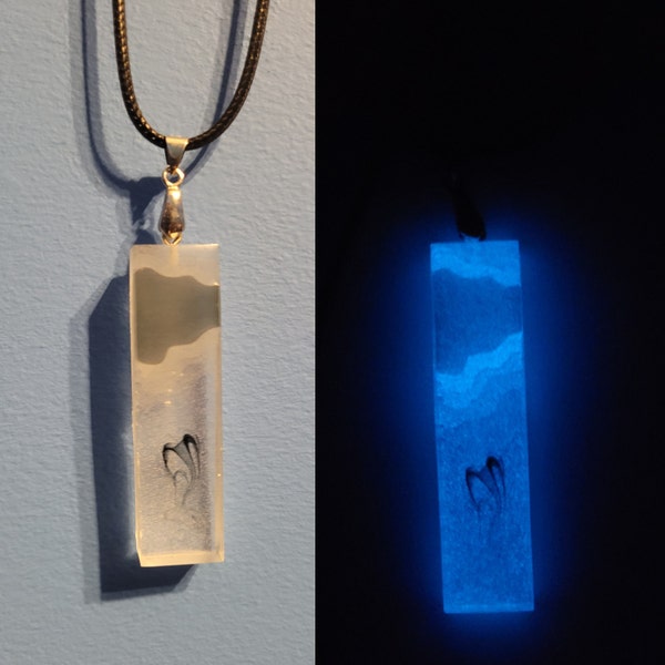 Compass Necklace, Glow in the Dark Necklace, Glowing Compass Resin ...