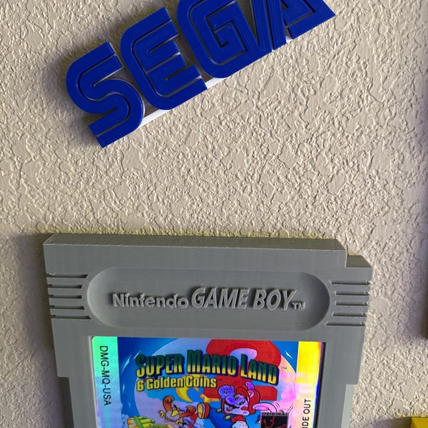 SEGA Video Game Logo Sign 6 in (3D Printed, Man Cave, Game Room, Shelf ...