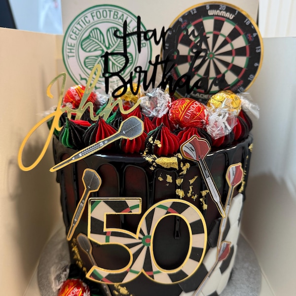 Darts Cake Topper, Cake Topper, Sports Cake Topper, Dart Cake, Dart ...