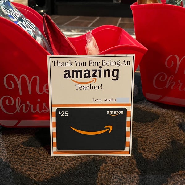 Personalized Teacher Gift Card Holders (set of 4) -4x6 Teacher Gift ...