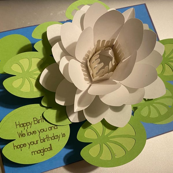 Template__pop-up Card__water Lily (pdf_digital Download File) - Etsy