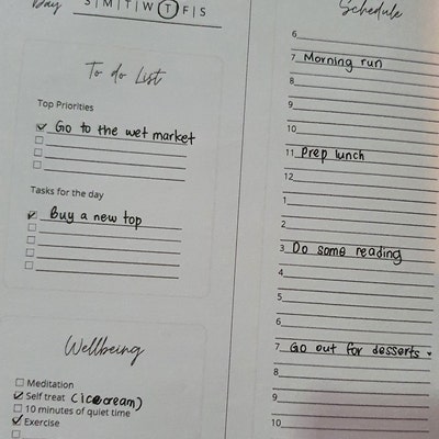 Floral B&W Planner Printable Daily Weekly Monthly Mood - Etsy