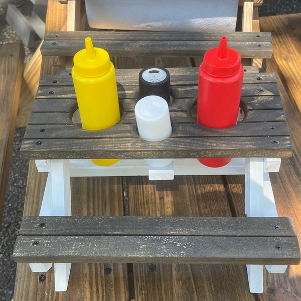 Picnic Table Condiment Holder and Paper Towel Holder Plan Bundle, Mini ...