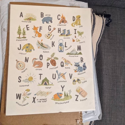 Adventure Alphabet Print, Illustrated Children's Print, Playroom Wall ...