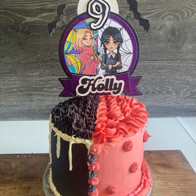 Wednesday Enid Personalised Cake Topper Birthday Custom Adams Family ...