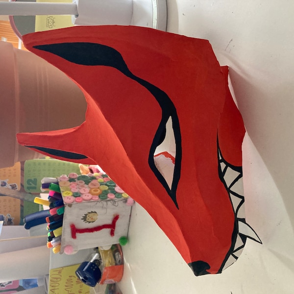 Fox Mask Template - Paper Mask, Papercraft Mask, Masks, 3d Mask, Low ...