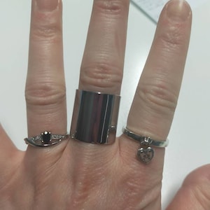 Black Cuff Ring / Open Front Black Ring / Armour Ring / Black - Etsy