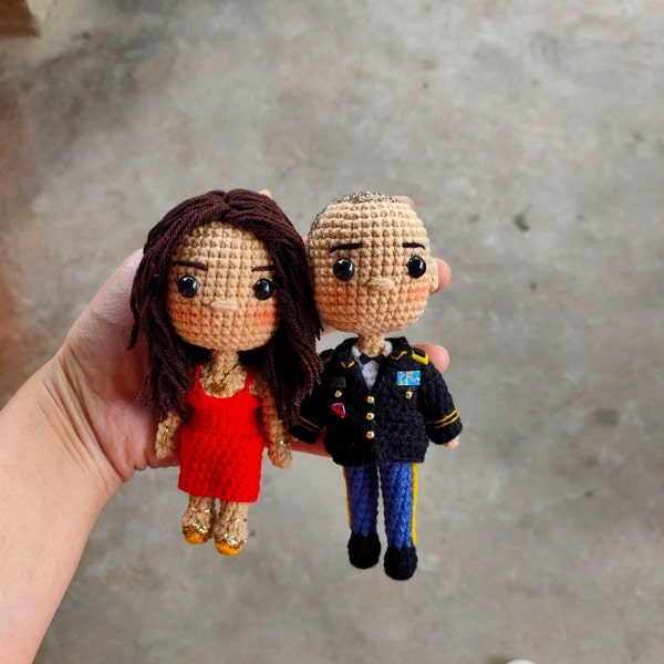Couple Crochet Doll Handmade Couple Doll Stuffed Plush Couple Valentine ...