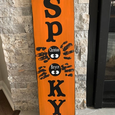Spooky Vertical Porch Sign Halloween Wood Sign Distressed Wood Large ...