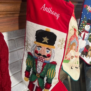 Winter Charm Personalized Needlepoint Stocking, Personalized Christmas ...