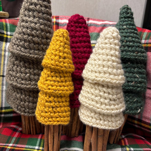 CROCHET PATTERN & VIDEO/ Rustic Farmhouse Tiered Trees Crochet Pattern ...