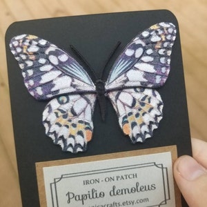 Iridescent Realistic Moth Embroidery Applique / High Quality Iron on ...