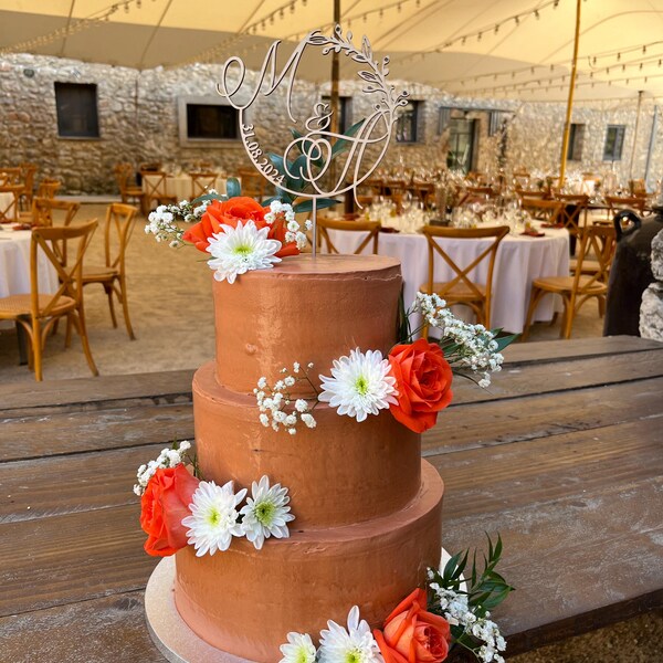 Custom Initial Wedding Cake Toppers, Gold Cake Topper for Wedding ...