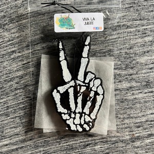 Skeleton Hand Peace Sign Car Freshie, Car Scent, Air Freshener - Etsy