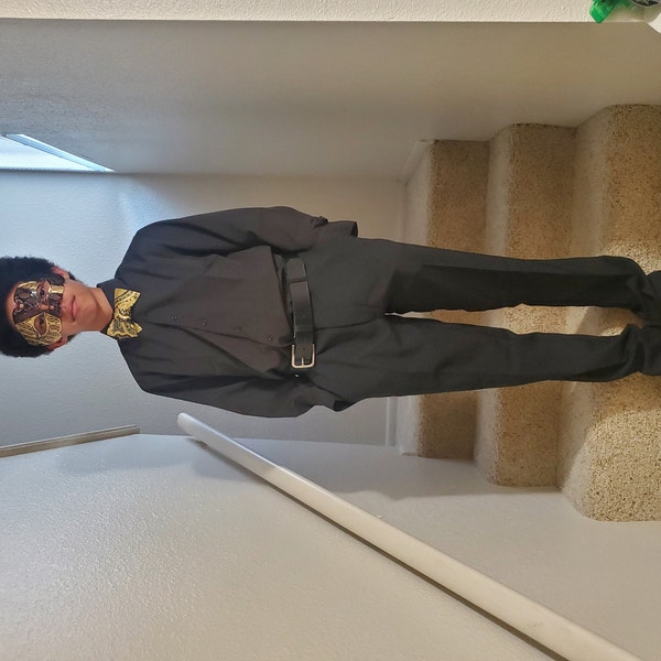 Metal Masquerade Mask Venetian Men's Mask Black and Gold - Etsy