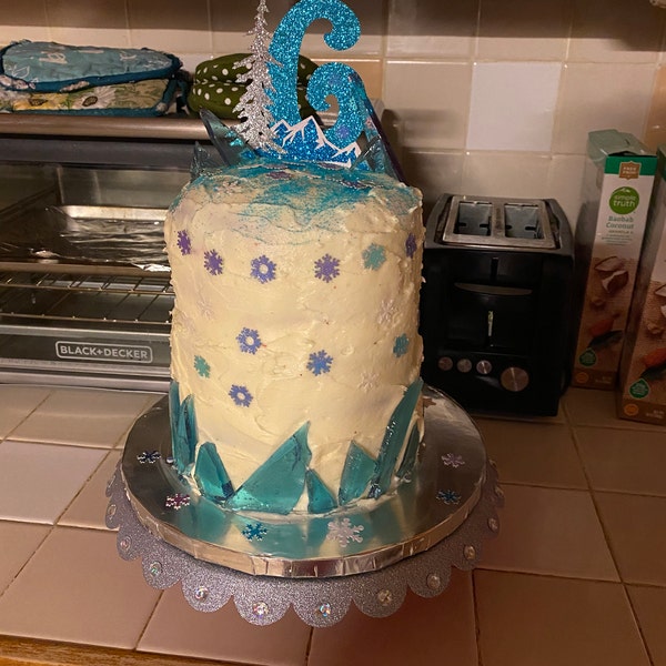 Frozen Inspired Number 6 - Glitter Die Cut/party Decoration ...