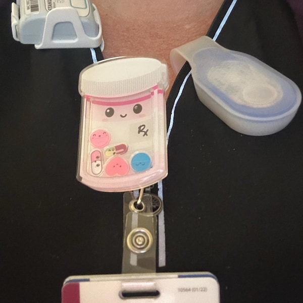 Chill Pills Shaker Retractable Badge Reel, Nurse ID Holder - Etsy