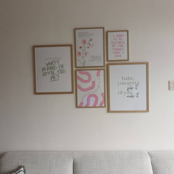 Taylor Print SET OF 6 Affirmation Taylor Poster Girly Dormroom Print ...