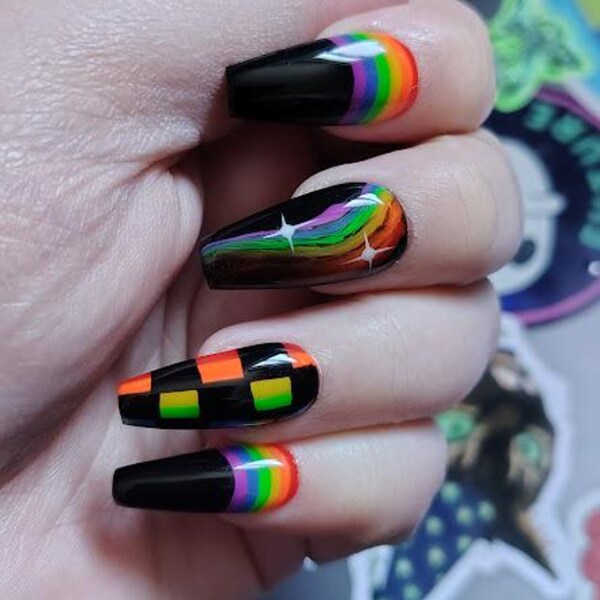 Rainbow Pride Press on Nails, Pride Flag, Queer, LGBT, Gay, Pride Nails ...