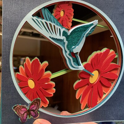 3D Hummingbird SVG Layered Hummingbird Svg Hummingbird Shadow Box Svg ...