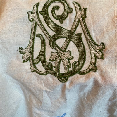 Victorian S M Monogram Machine Embroidery File Design 4x4 Inch Hoop ...