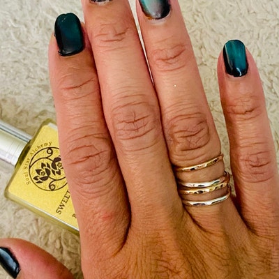 Mixed Metal Wrap Ring, Wraparound Ring, Gold or Sterling Silver Ring ...