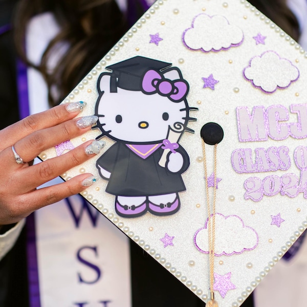 Custom Graduation Cap Cat, Hello Class of 2026, Custom Kitti Grad ...