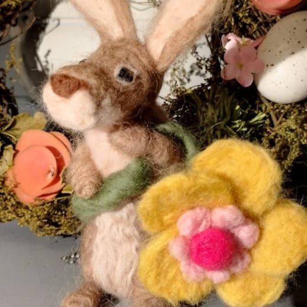 Needle Felted Easter Bunny Kit. Craft Kit for Adults and Teens. Learn ...