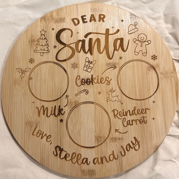 Personalized Santa Cookie Plate for Christmas Eve Santa and Reindeer ...