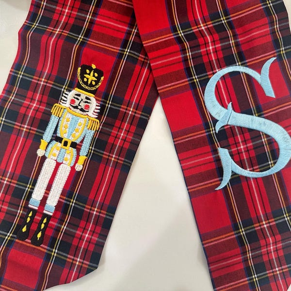 Classic French Toile Wreath Sash, Classic Monogrammed Toile Sash ...