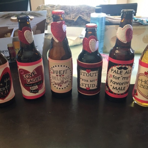 Valentine's Day Beer Labels for Him- Printable Beer Bottle Labels Craft ...