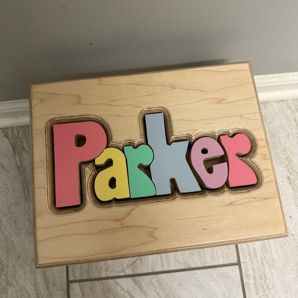 Personalized Name Stool - Puzzle Step Stool With Sports Theme Design ...