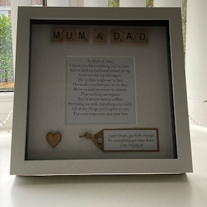 Mum & Dad Poem Frame. Mum and Dad Gift. Parents Frame. - Etsy UK