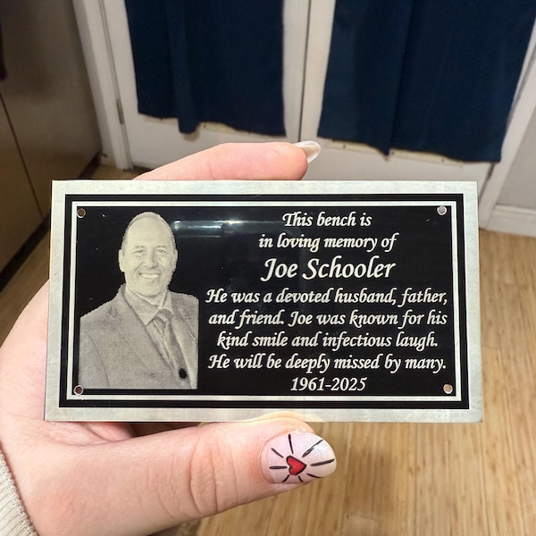 Extra Large Memorial Plaque Stake, Sturdy Metal Grave Marker in Black ...