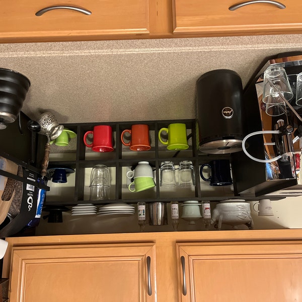 Coffee Cup Storage~coffee Mug Display Shelf~coffee Cup Shelf~wooden ...