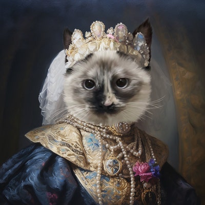 Custom Royal Cat Portrait, Renaissance Cat Painting, Pet Lovers Gift ...