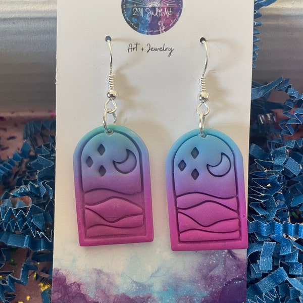 Alcohol Ink Earrings: Deco Daggers and Teardrops - Etsy