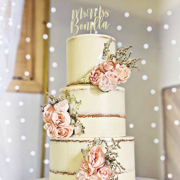 Artificial Green Olive Branch Leaf Gypsophila White Rose Garland Cake ...