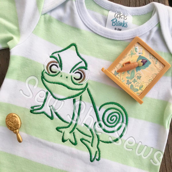 Pascal Rapunzel's Chameleon From Tangled Sketch Digital Embroidery ...