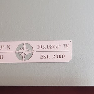 GPS Coordinates Sign, Custom Metal Sign, Metal Wall Art, Latitude and ...