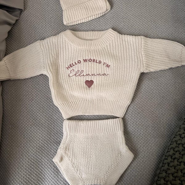 Personalised Hello World Baby Outfit Embroidered Newborn Baby Gifts ...