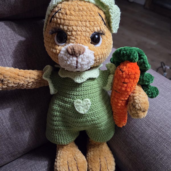 Crochet Bunny Outfit Pattern: Amigurumi Clothes, Jumpsuit & Headband ...
