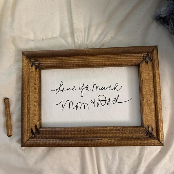 5x7 Frame, Framed Canvas Handwriting Gift,memorial Gift, Handwriting ...