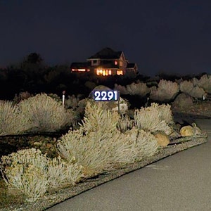 Lighted House Number Sign, Solar or Electric Vertical Home Address Sign ...