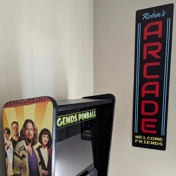 Arcade Sign Vertical, Gamer Gift, Custom Arcade Decor, Game Room Sign ...