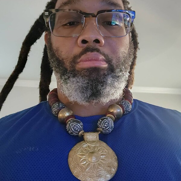 RBG Ghana Stool Necklace, Mens Gift, Men's African Necklace, Men's ...