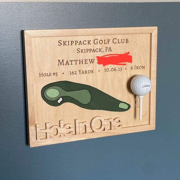 Custom Hole in One Display With Floating Tee for Your Golf Ball - Etsy