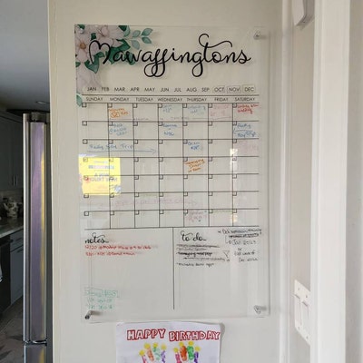 Personalized Acrylic Calendar for Wall, 7 Week Design Dry Erase Board ...