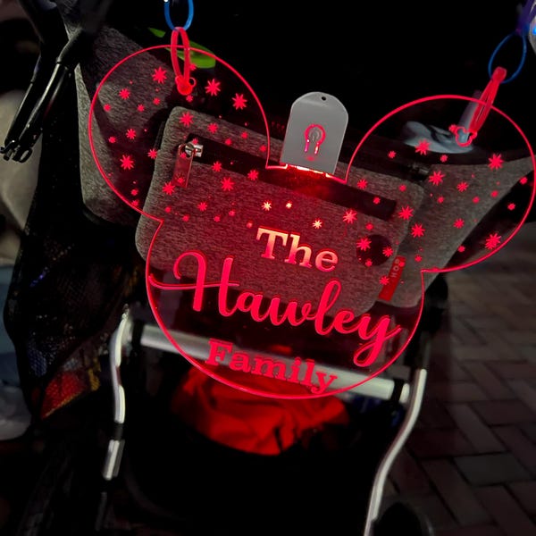 Personalized Light up Stroller Tag Sign, Stroller Spotter, Custom ...